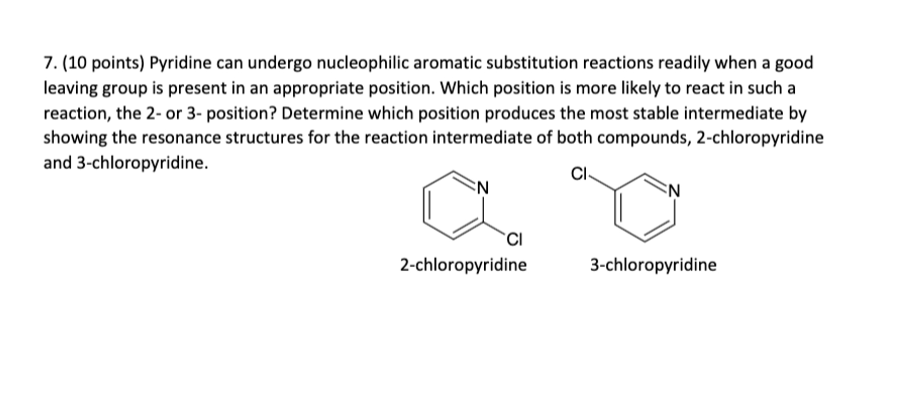 Solved (10 ﻿points) ﻿Pyridine can undergo nucleophilic | Chegg.com