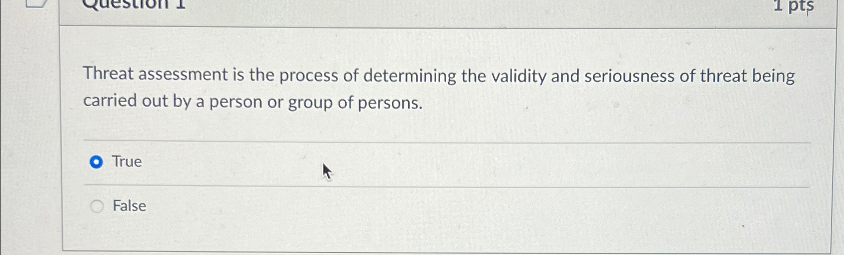 Solved Threat assessment is the process of determining the | Chegg.com