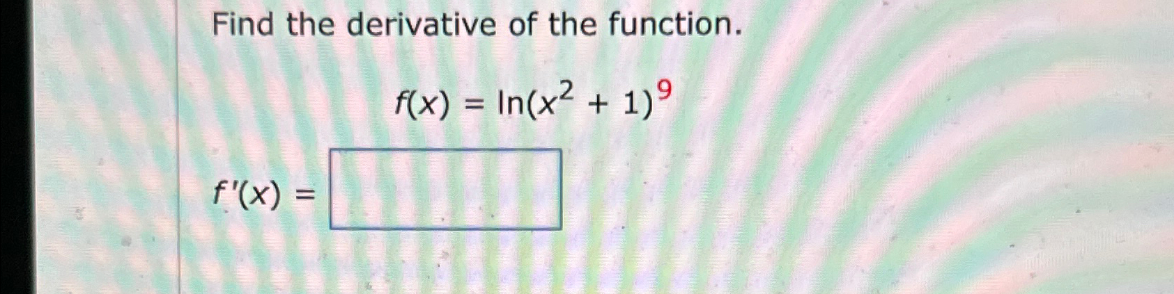 Solved Find the derivative of the | Chegg.com