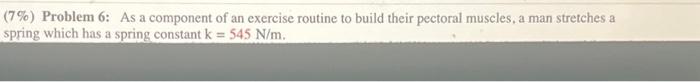Solved 7\%) Problem 6: As a component of an exercise routine | Chegg.com