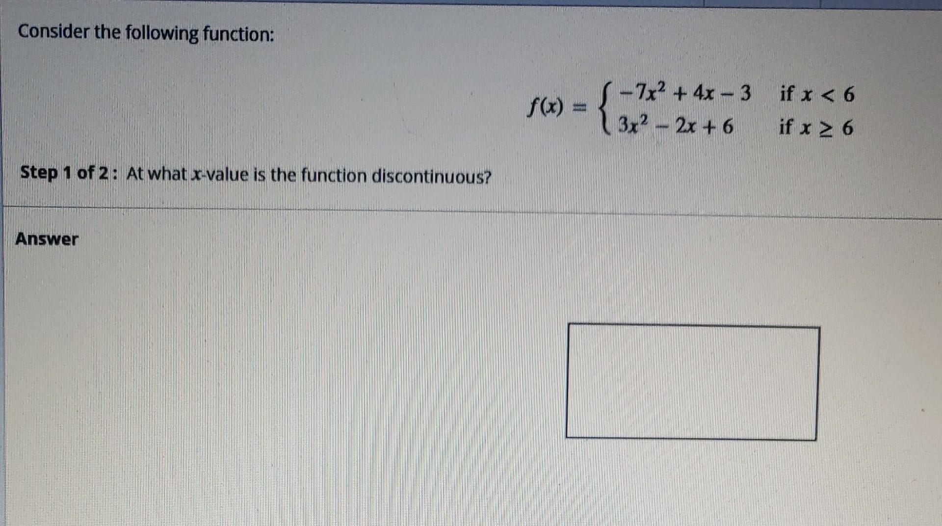 Solved Consider the following function: | Chegg.com