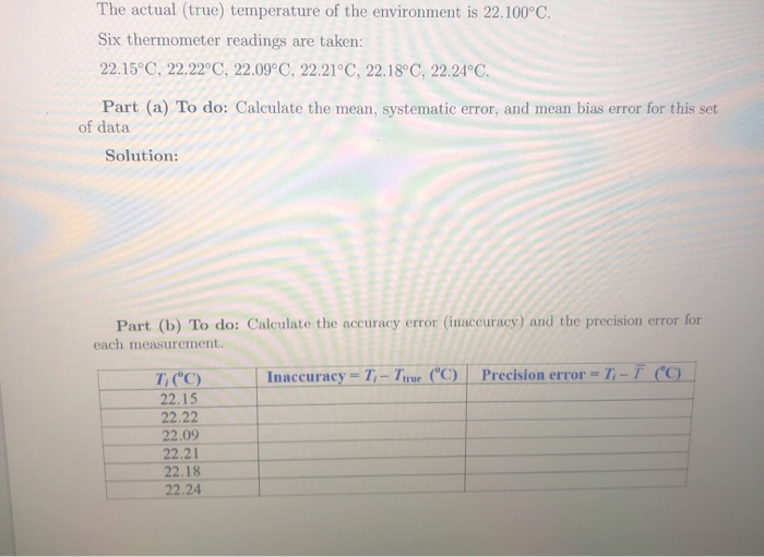 Solved The actual (true) temperature of the environment is | Chegg.com