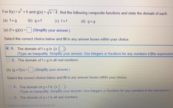 Solved For f(x) = x +5 and g(x) = VX-4. find the following | Chegg.com