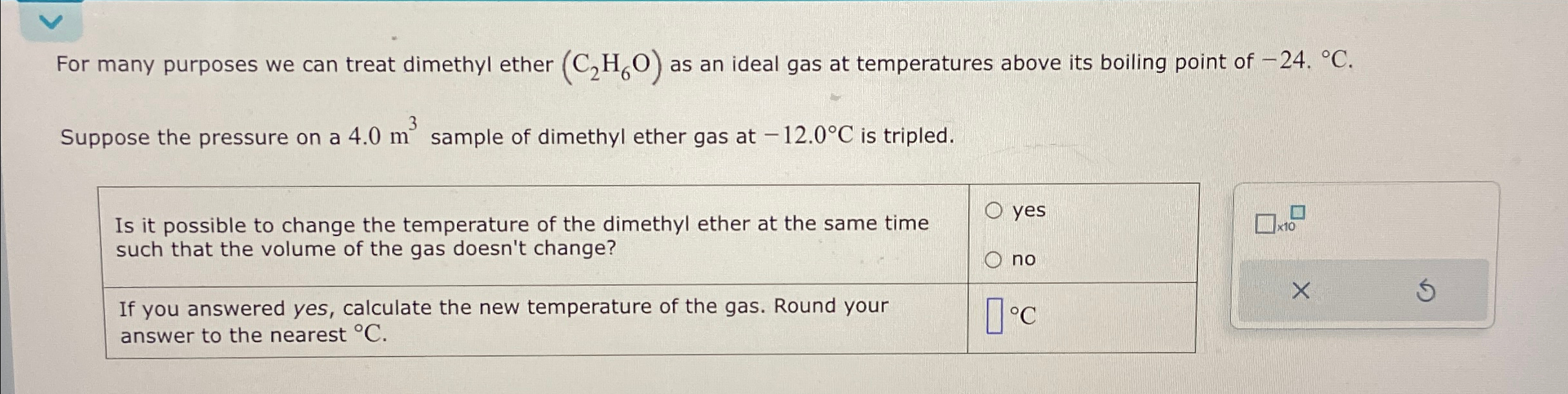Solved For many purposes we can treat dimethyl ether (C2H6O) | Chegg.com