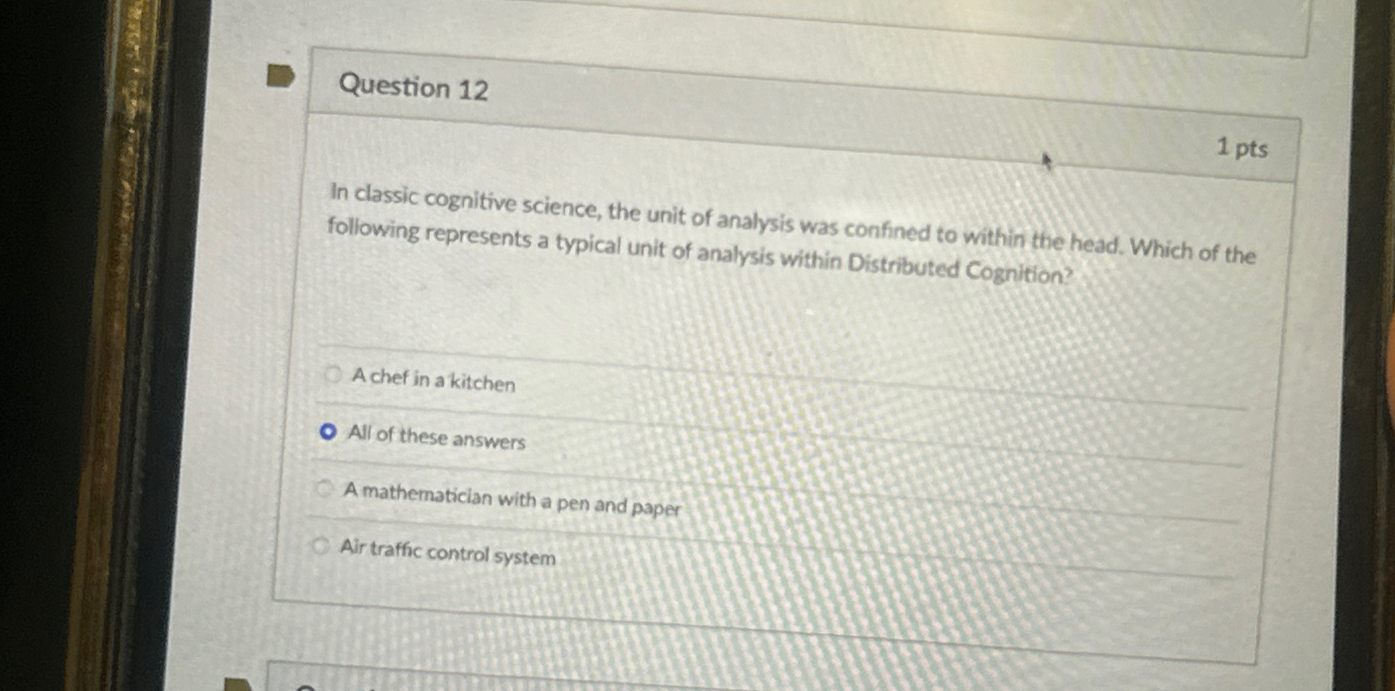 Solved Question 121 ﻿ptsIn classic cognitive science, the | Chegg.com