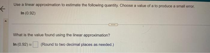 Solved Use a linear approximation to estimate the following | Chegg.com