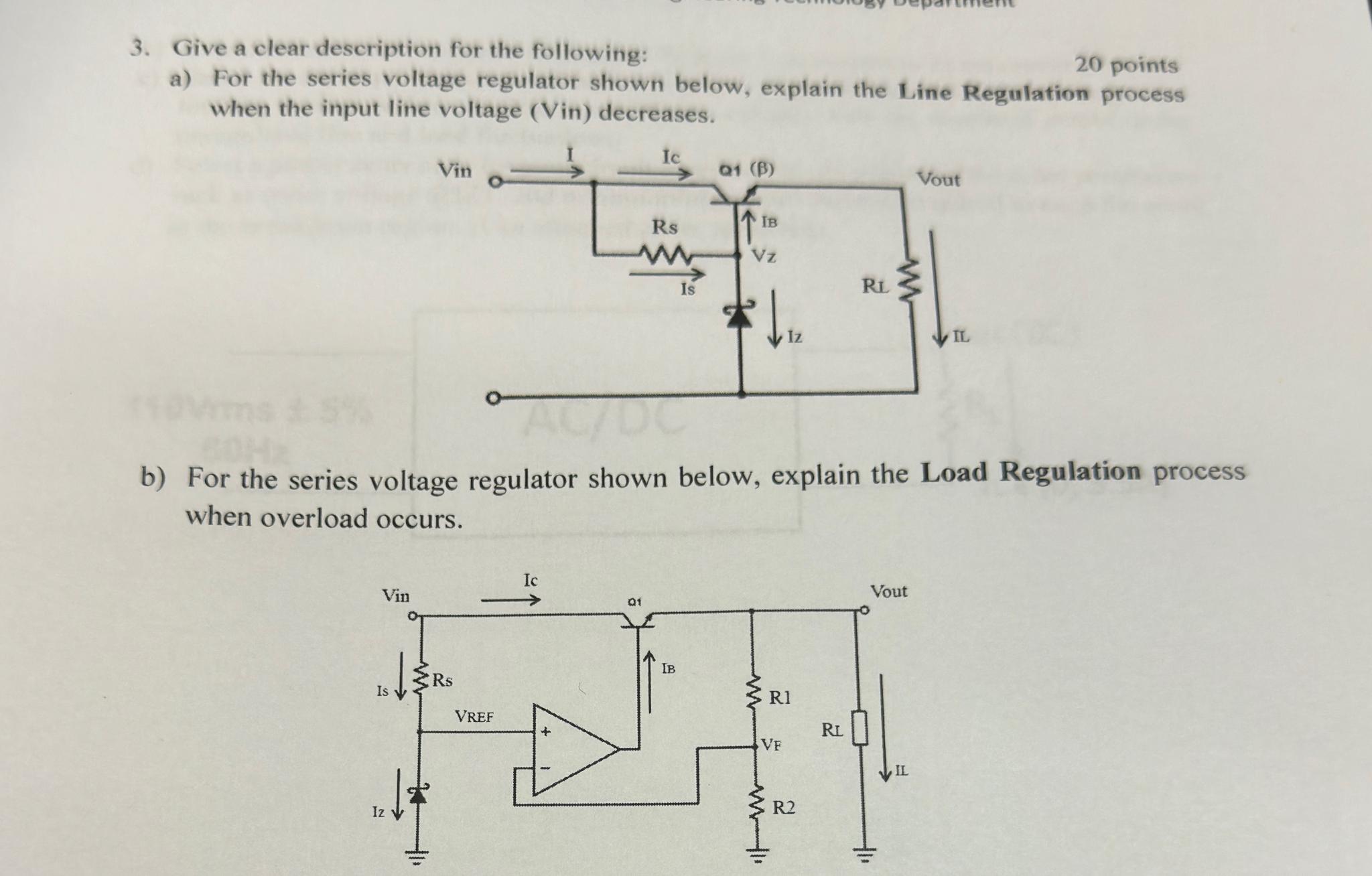 Solved Give a clear description for the following:20 | Chegg.com