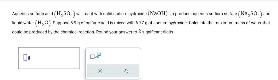 Solved Aqueous sulfuric acid (H2SO4) ﻿will react with solid | Chegg.com