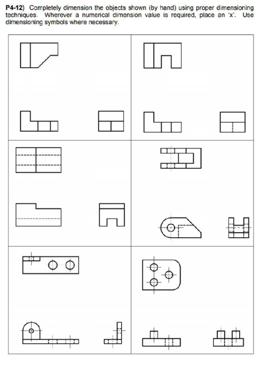 Solved P4-8) ﻿The following object is dimensioned | Chegg.com