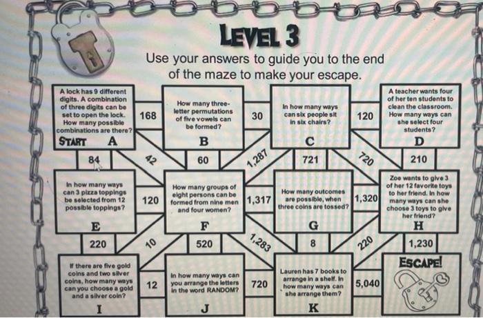 Solved LEVEL 3 Use your answers to guide you to the end of | Chegg.com