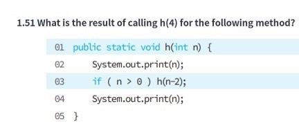 Solved 1.51 What is the result of calling h(4) for the | Chegg.com