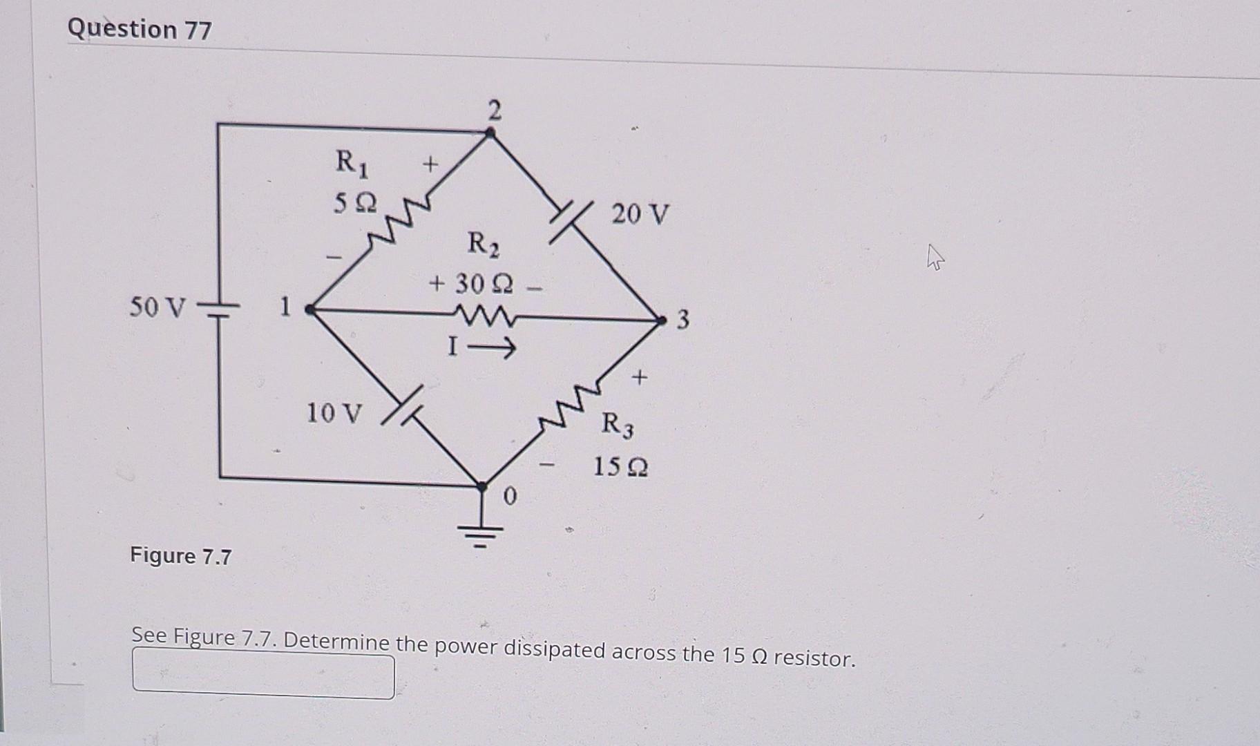 Solved See Figure 7.7. Determine the power dissipated across | Chegg.com