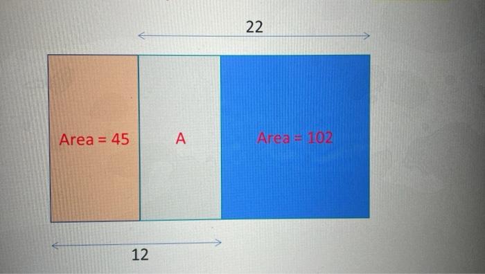 Solved 22 Area = 45 A Area = 102 12 | Chegg.com
