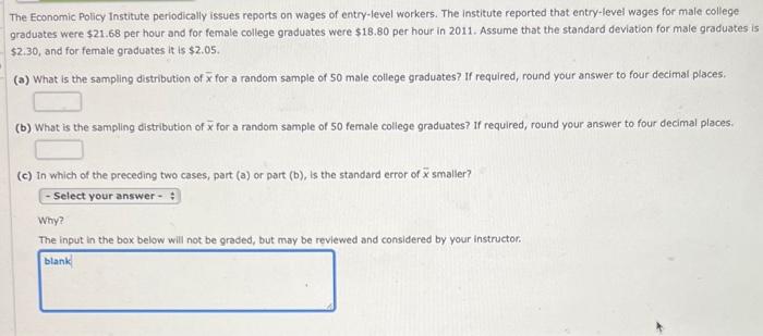 Solved The Economic Policy Institute periodically issues | Chegg.com