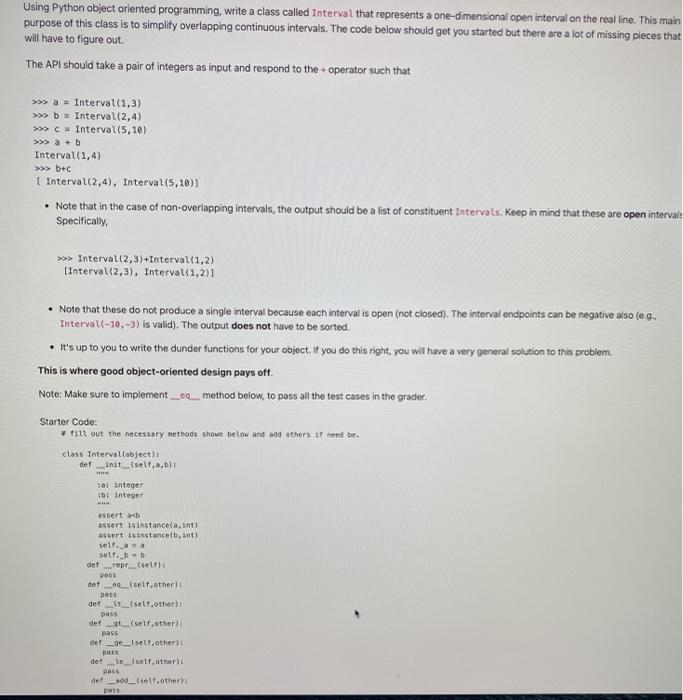 Solved Using Python object oriented programming, write a | Chegg.com
