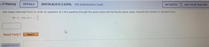 Solved DETAILS ASK YOUR TEACHER -/1 Points] GHCOLALG12 | Chegg.com