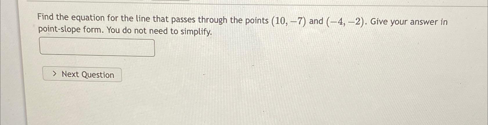 Solved Find the equation for the line that passes through | Chegg.com