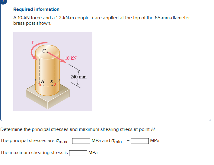 Solved Required information A 10-kN force and a 1.2-kN-m | Chegg.com