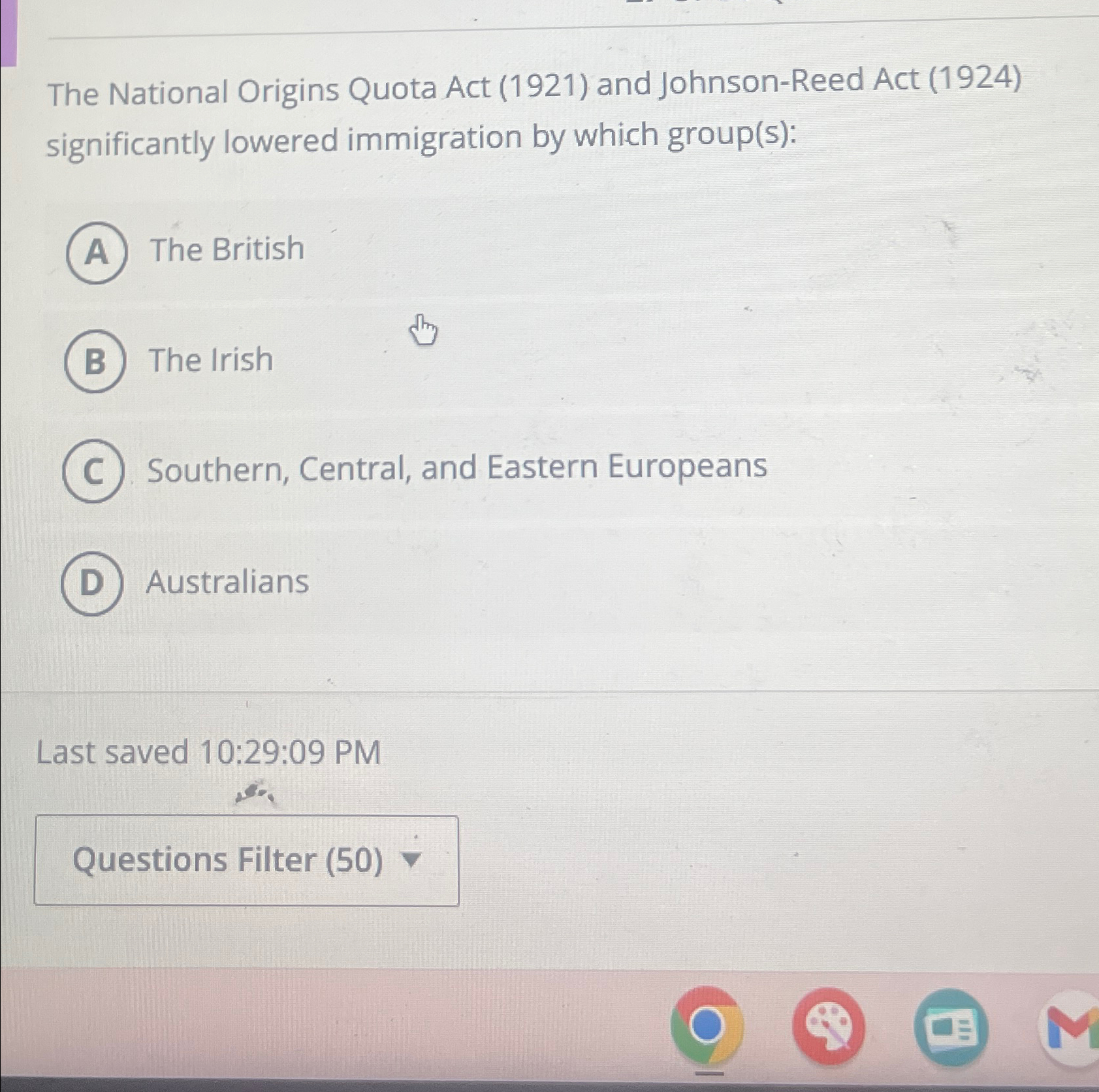 Solved The National Origins Quota Act (1921) ﻿and | Chegg.com