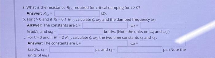 Solved Transient Response in RCL Circuits II Consider the | Chegg.com