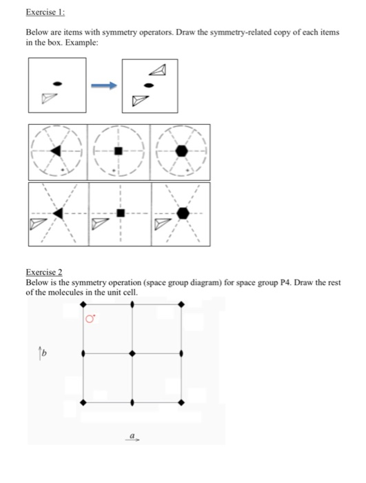 Solved Exercise 1: Below are items with symmetry operators. | Chegg.com