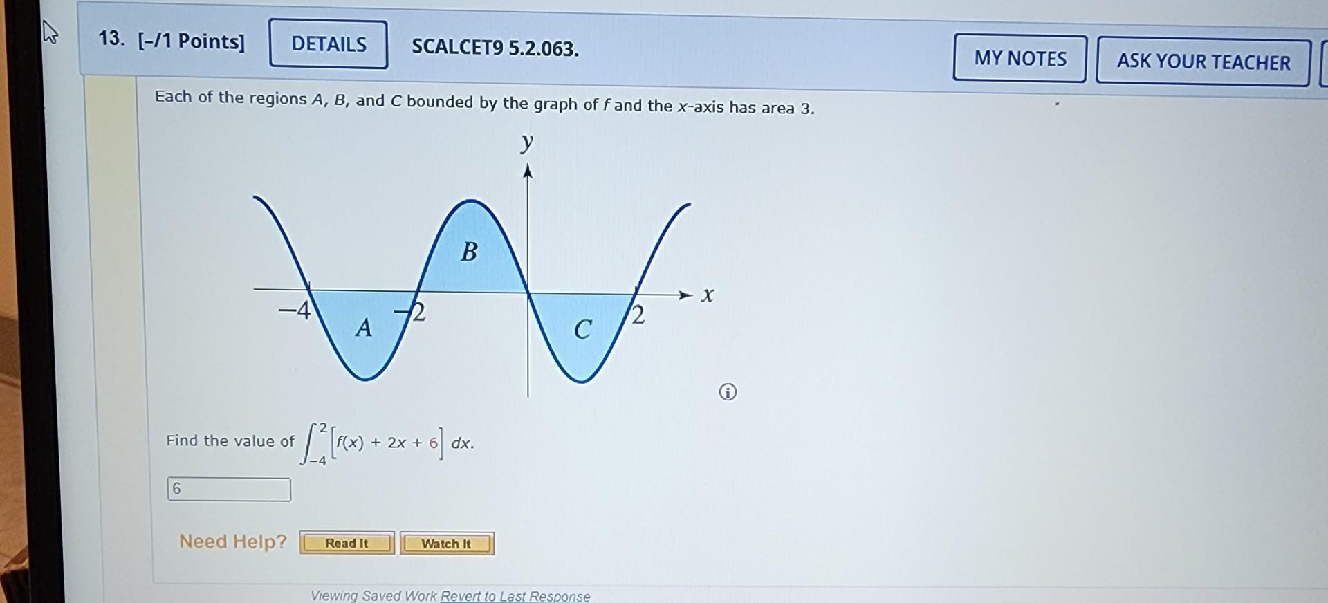 Solved Each of the regions A,B, and C bounded by the graph | Chegg.com