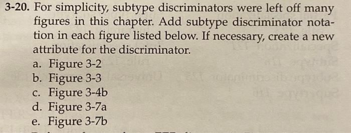 -20. For simplicity, subtype discriminators were left | Chegg.com