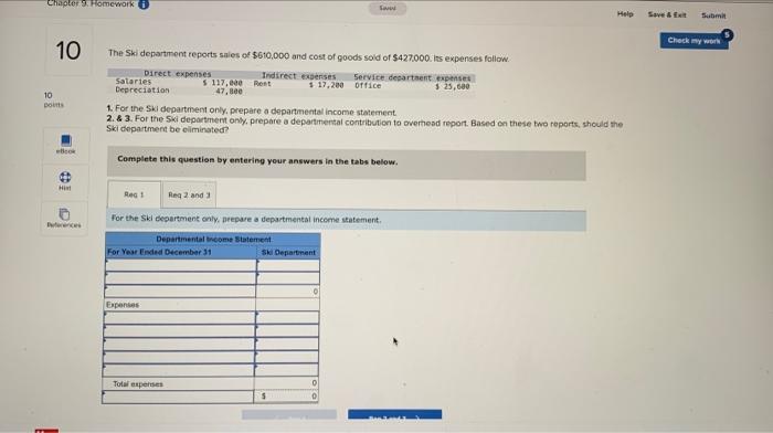 Solved Chapter 9: Homework Save & Exit Submit Check my work | Chegg.com