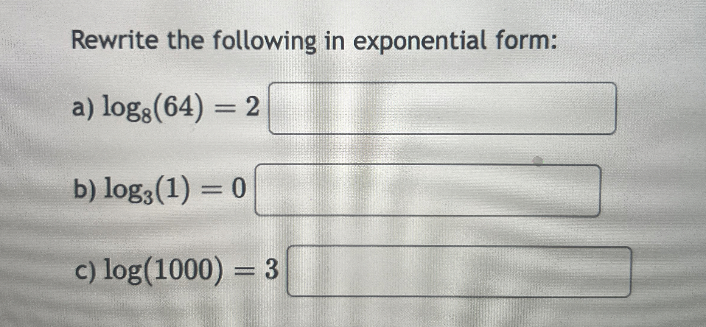 Solved Rewrite the following in exponential | Chegg.com