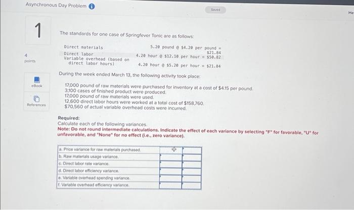 Solved Asynchronous Day Problem 1 4 points eBook References | Chegg.com