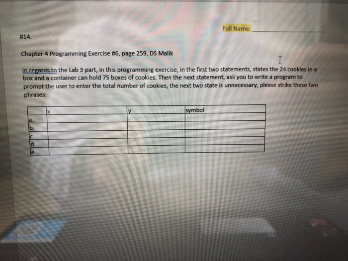 Solved Homework 3 Input Output With Hand Trace Tables Please