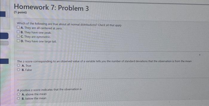 Solved Homework 7 Problem 3 1 Point Which Of The