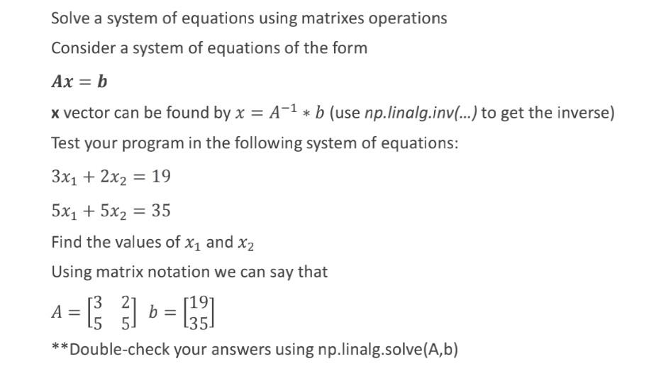 Solved Solve a system of equations using matrixes operations | Chegg.com