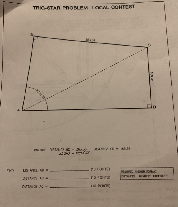 Solved TRIG-STAR PROBLEM LOCAL CONTEST 363.36 169.96 А | Chegg.com