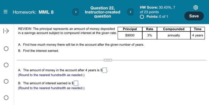 Solved REVIEW: The principal represents an amount of money | Chegg.com Solved REVIEW: The principal represents an amount of money | Chegg.com