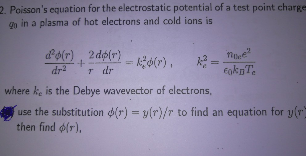 Solved 2. Poisson's equation for the electrostatic potential | Chegg.com