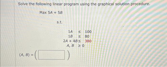 Solved Solve the following linear program using the | Chegg.com
