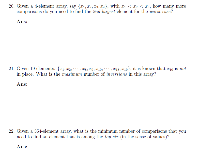 Solved Computer Science algorithm questions, please solve | Chegg.com