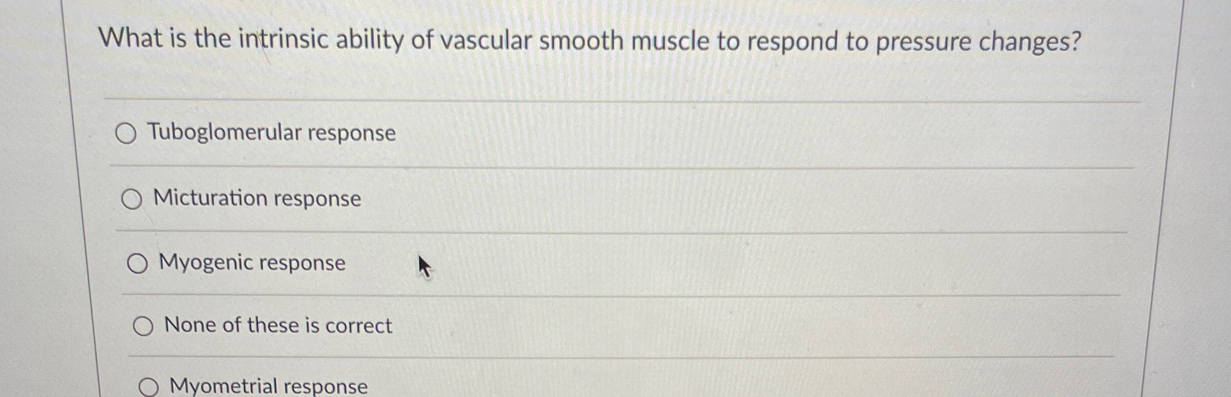 Solved What is the intrinsic ability of vascular smooth | Chegg.com