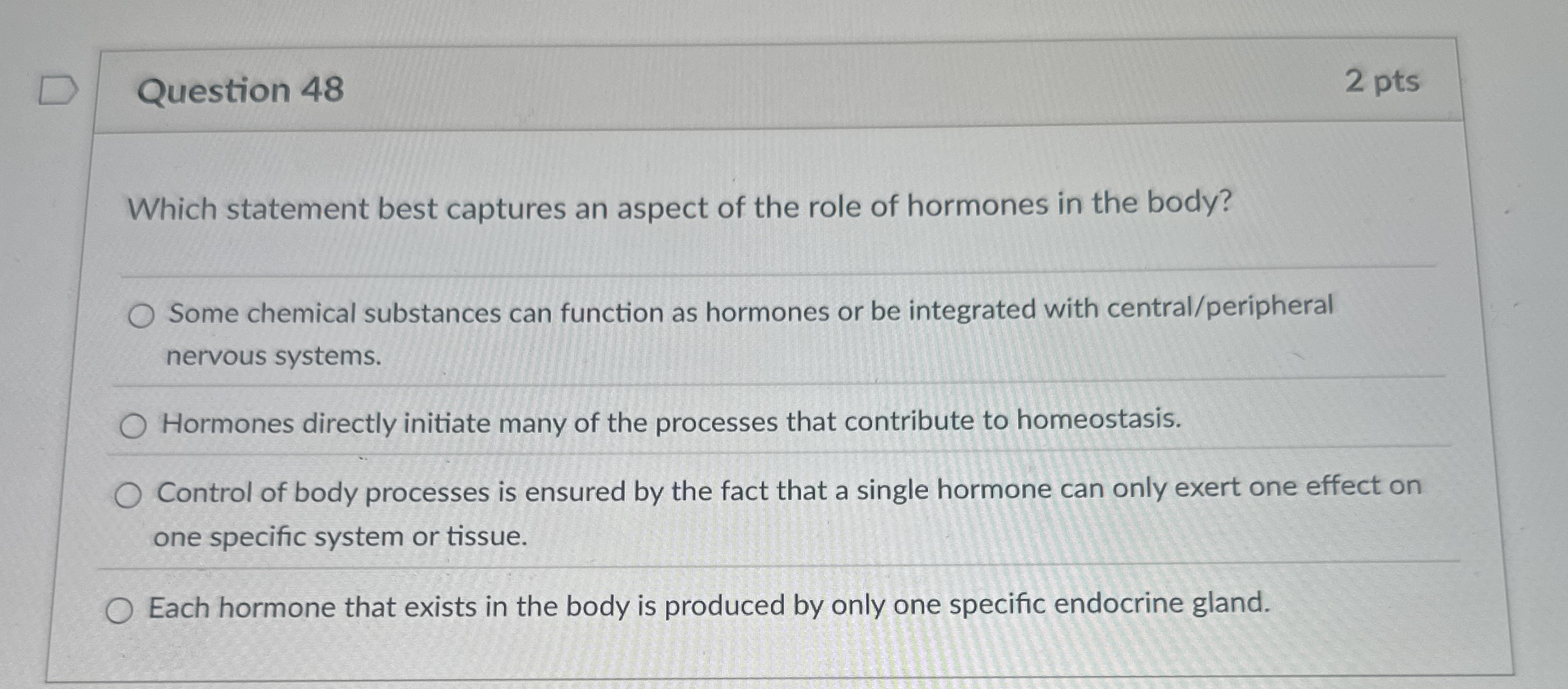 Solved Question 482 ﻿ptsWhich statement best captures an | Chegg.com