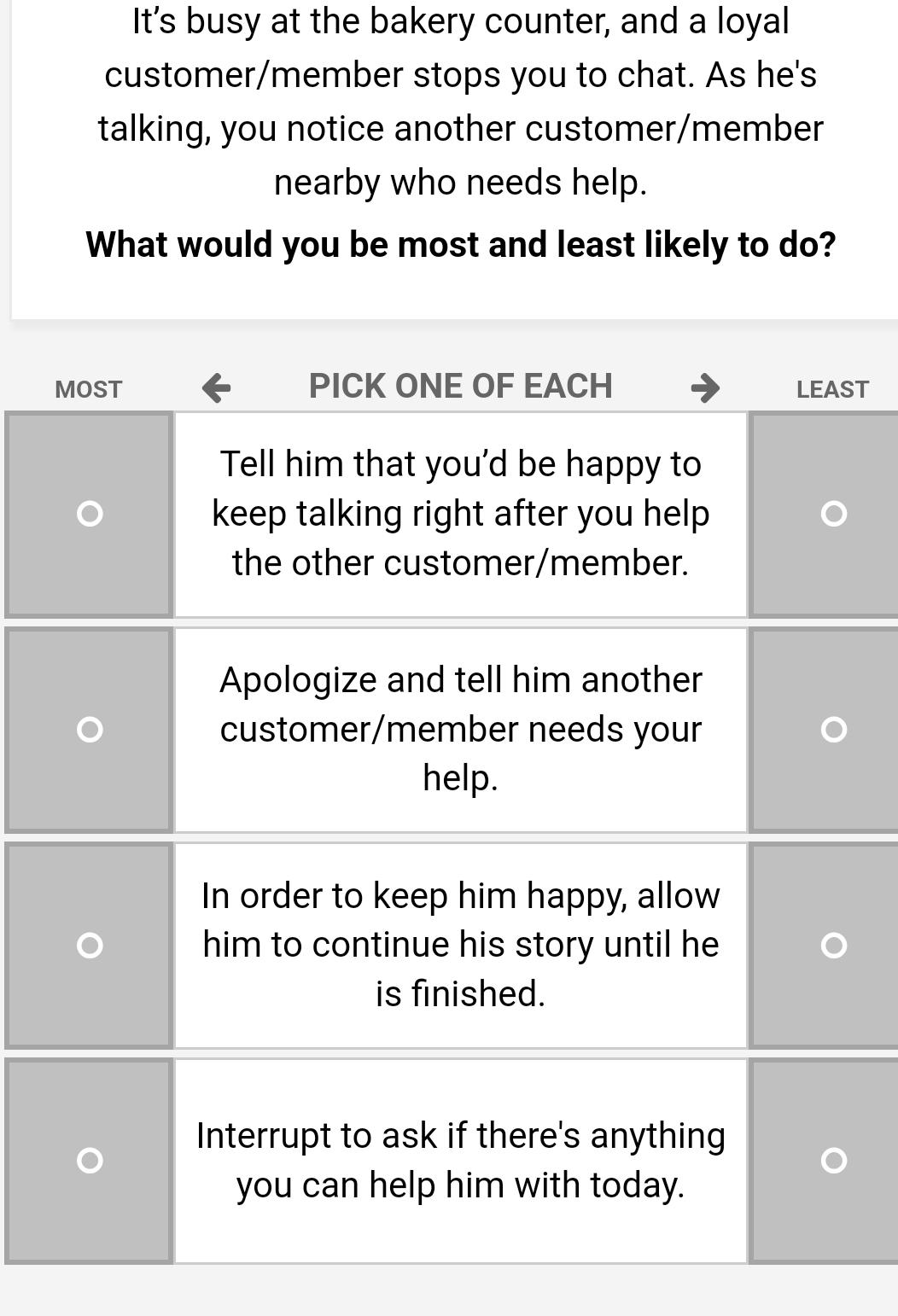 Solved It's busy at the bakery counter, and a loyal | Chegg.com