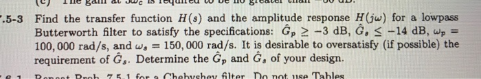 Solved .5-3 Find the transfer function H(s) and the | Chegg.com