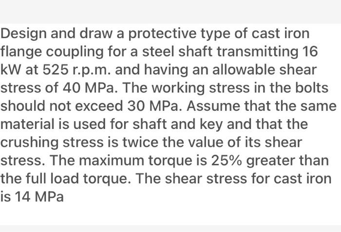 Solved Design and draw a protective type of cast iron flange | Chegg.com