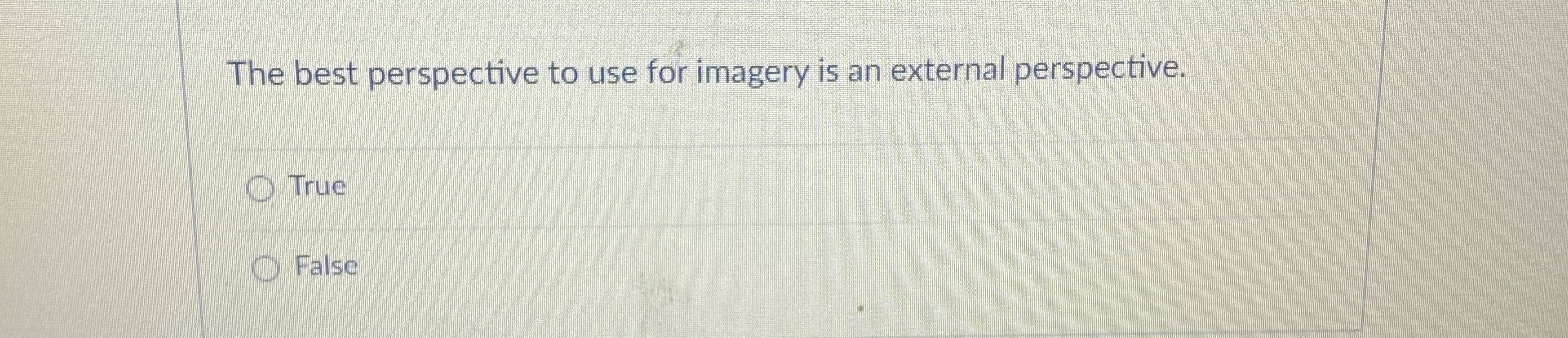 Solved The best perspective to use for imagery is an | Chegg.com