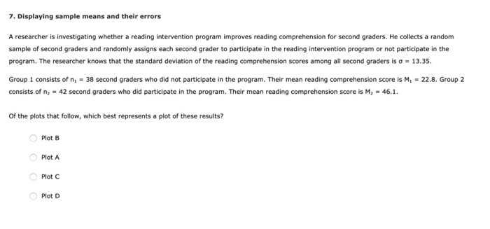 Solved 7. Displaying sample means and their errors A | Chegg.com