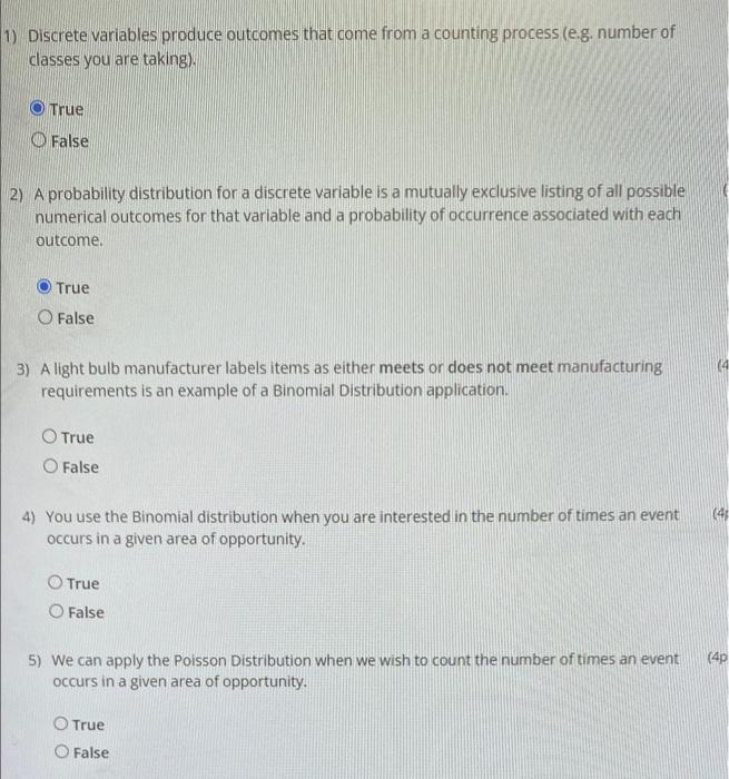 Solved 1) Discrete variables produce outcomes that come from | Chegg.com