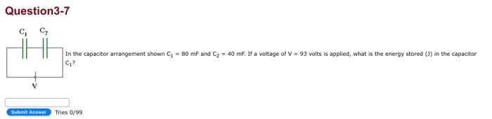 Solved the capacitor arrangement shown C1=80mF and C2=40mF. | Chegg.com