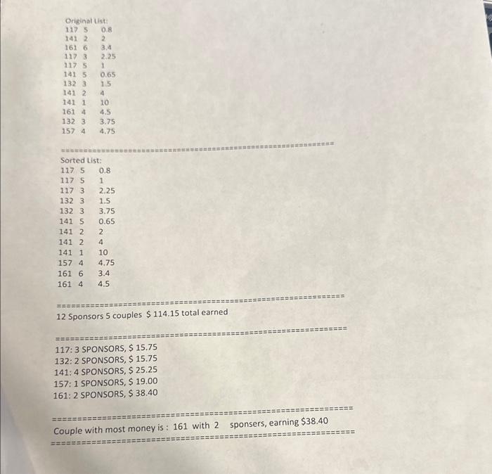 Solved Using C And Include An Infile And An Outfile For