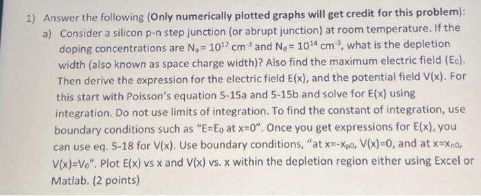 Solved Answer the following (Only numerically plotted graphs | Chegg.com