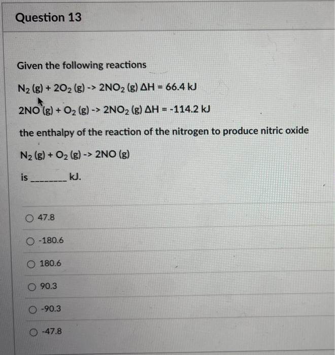 Solved Given the following reactions N2( g)+2O2( g)→2NO2( | Chegg.com